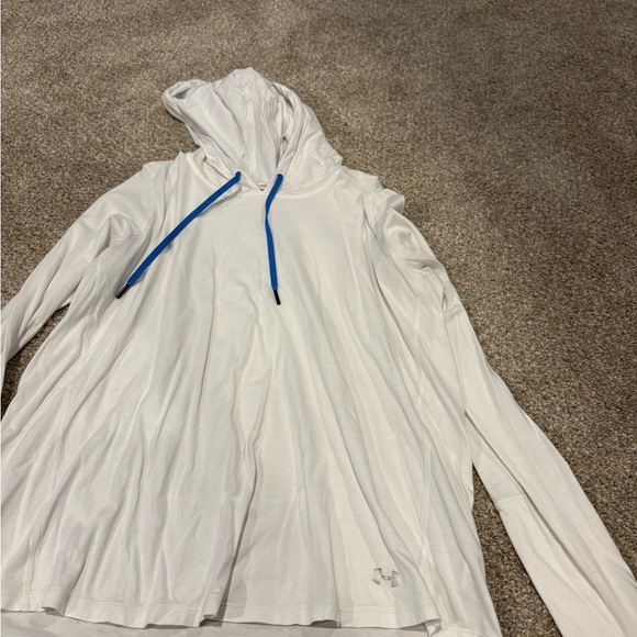 LG | Tops | Lg White Hoodie With Blue Drawstrings | Poshmark